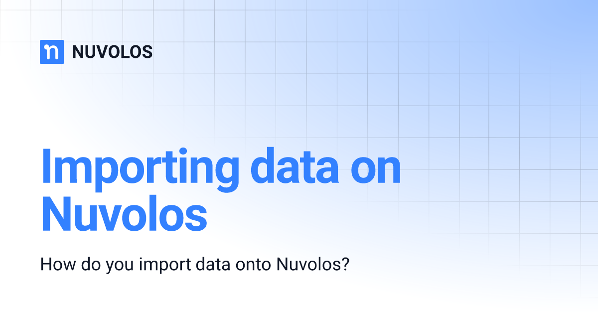 Importing data on Nuvolos | NUVOLOS Importing data on Nuvolos | NUVOLOS